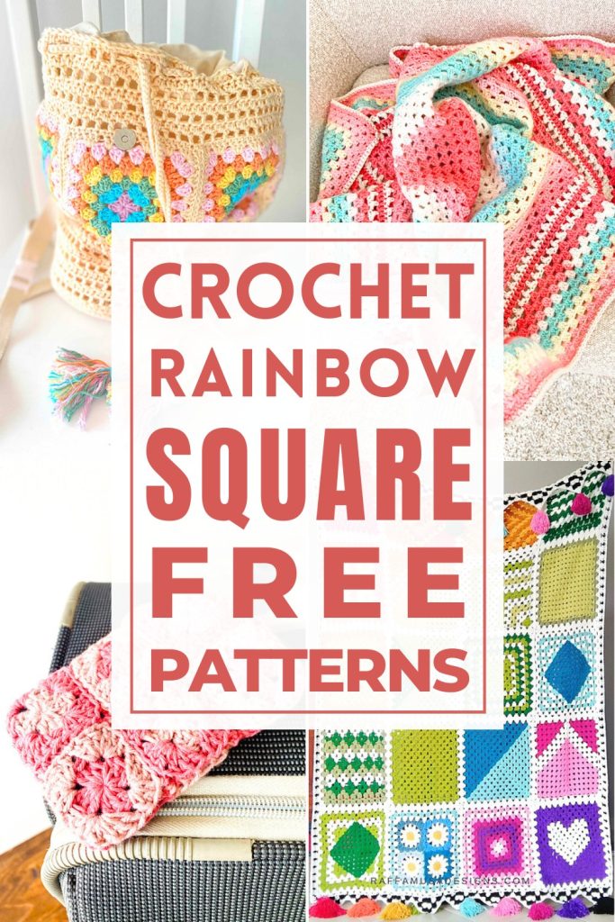 Crochet Rainbow Square Patterns For Colorful Accessories - The Cochetry