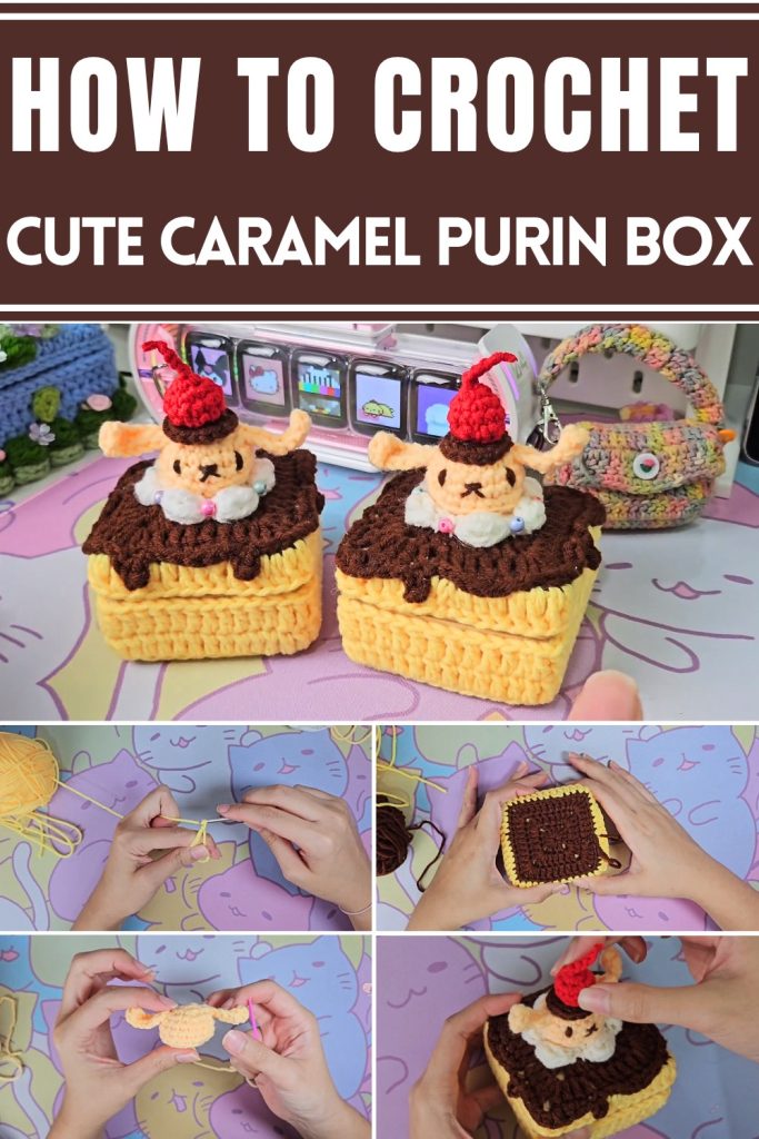 Sweet Storage Crochet Caramel Purin Box Pattern For Decor - The Cochetry